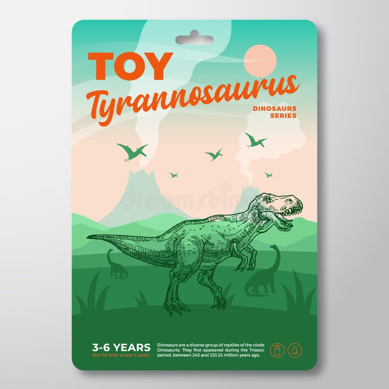 Toy Dinosaur Label Template. Abstract Vector Packaging Design Layout ...