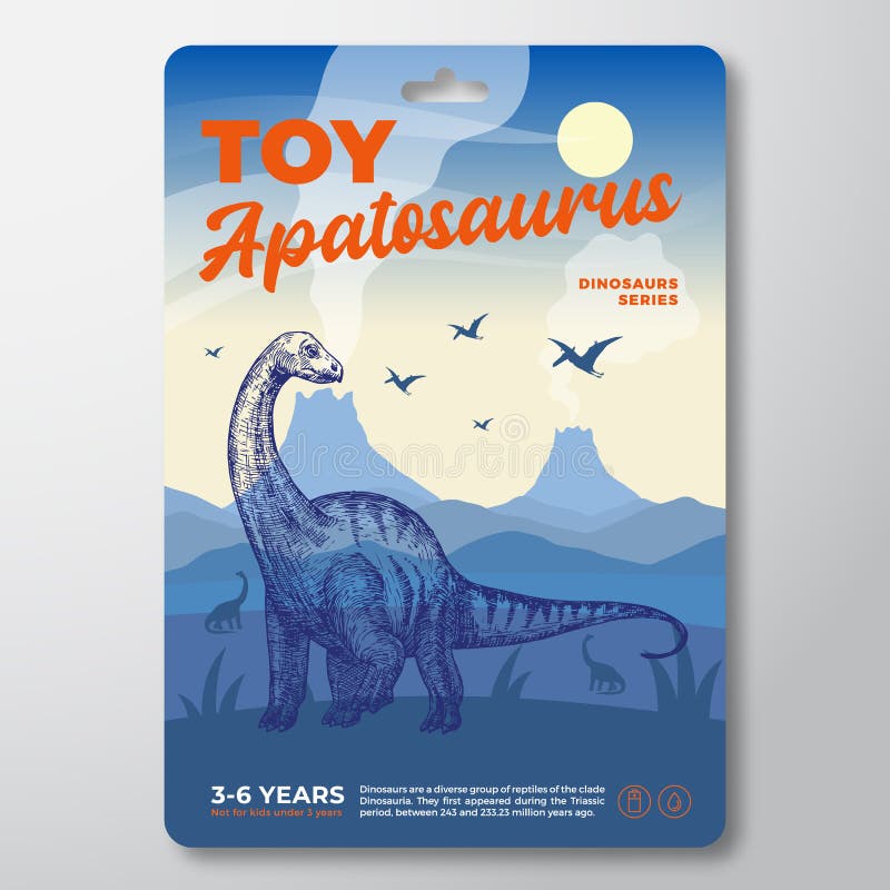 Toy Dinosaur Label Template. Abstract Vector Packaging Design Layout ...
