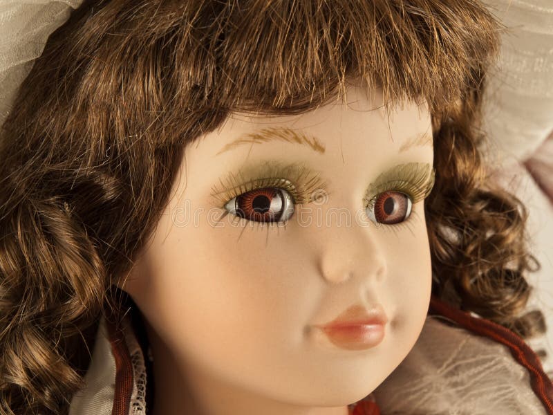 Creepy Doll Face stock photo. Image of color, broken - 29403152