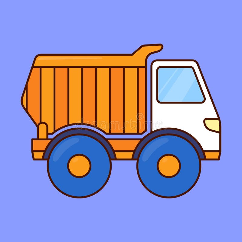 Toy Dump Truck Icon Vector. Cute Sand Truck Car Toy Vector Stock Vector ...