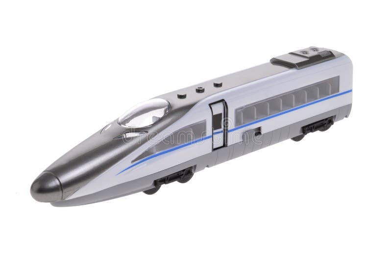 Toy Electric Model Train on White Background Stock Image - Image of ...