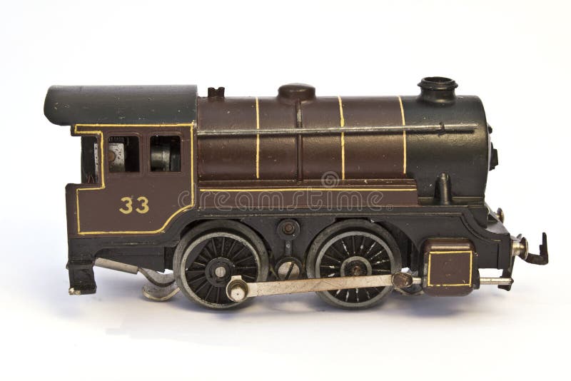 Toy Electric Model Train on White Background Stock Image - Image of ...