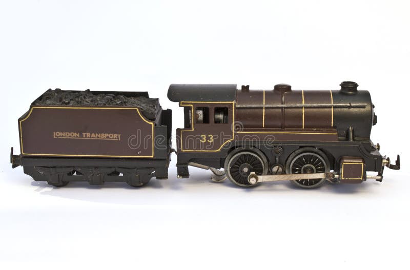 Toy Electric Model Train on White Background Stock Image - Image of ...