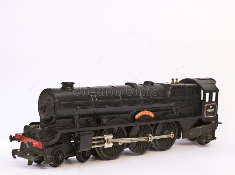 Toy Electric Model Train on White Background Stock Image - Image of ...
