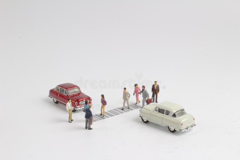 The Toy Figure Cross the Bar Code Stock Image - Image of figure, people ...