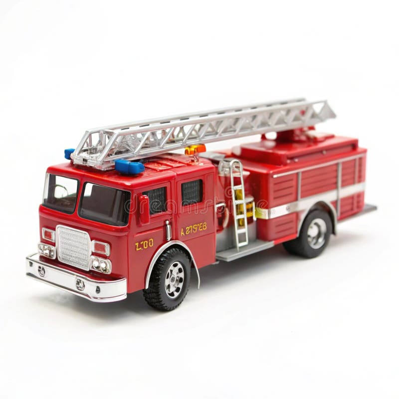 Toy Fire Truck on Transparent Background Stock Illustration ...