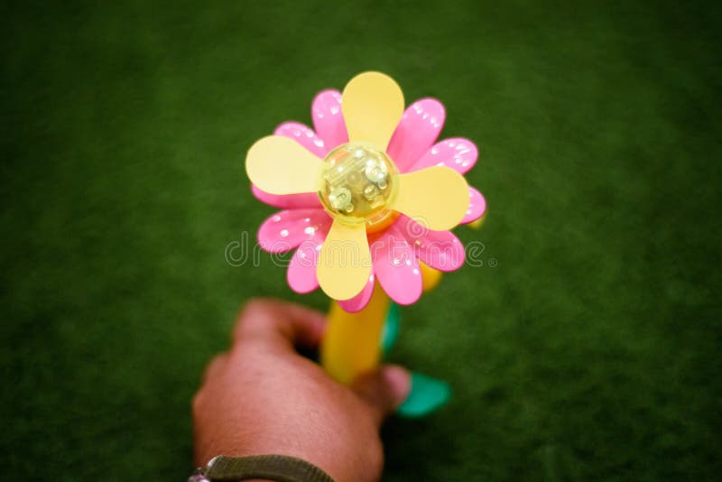 Toy flower fan for kids stock image. Image of still, artificial - 85581041