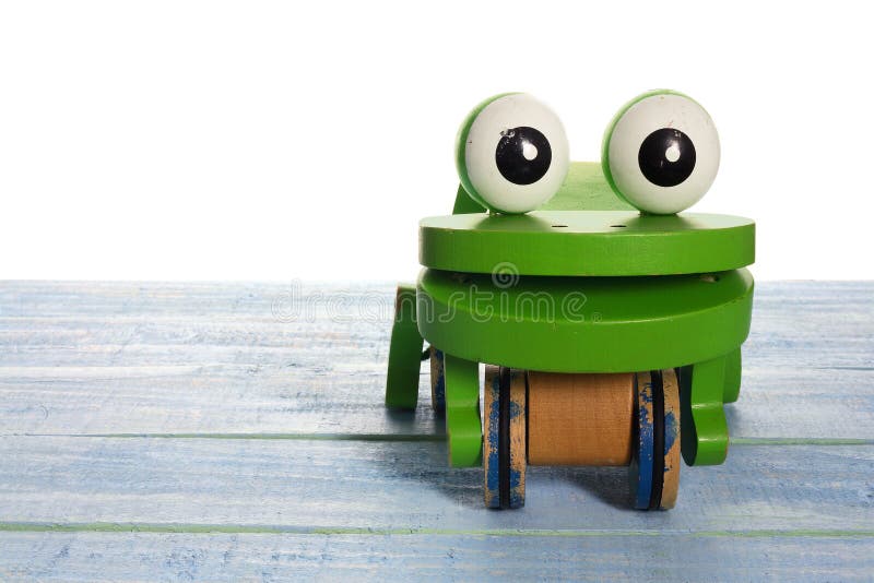 Toy Frog stock image. Image of play, wheels, humor, wooden - 98835751