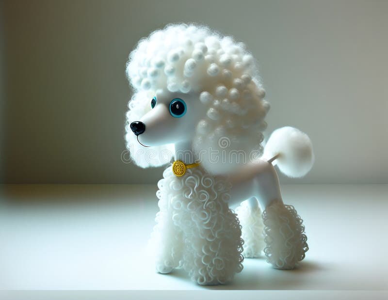 Toy Funny White Curly Poodle with Blue Eyes on a Light Background.AI ...