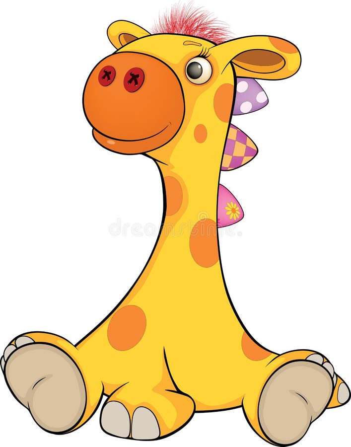 Toy giraffe cartoon stock vector. Illustration of tall - 35458167