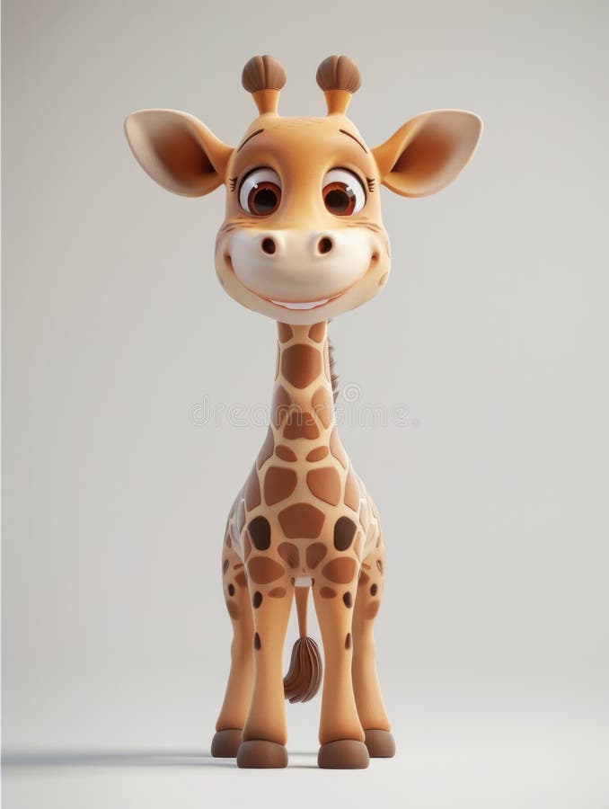 A Toy Giraffe Standing on a White Surface Stock Illustration ...