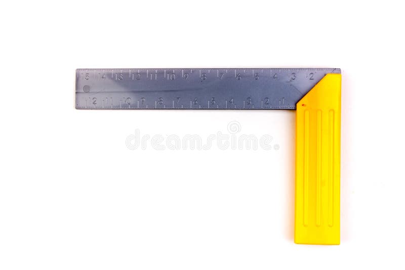 Toy. Gray and Yellow Square Isolated on White. Tools. Top View. Stock ...