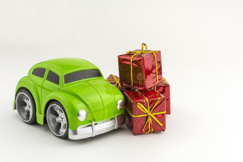 Toy Green Car with and Small Gift Boxes Stock Image - Image of dream ...