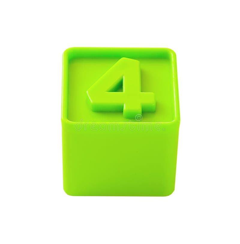 Number 4 - Childrens Alphabet Block. Stock Image - Image of game ...