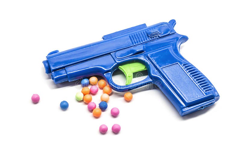 Toy Gun on White Background Stock Image - Image of summer, plastic ...