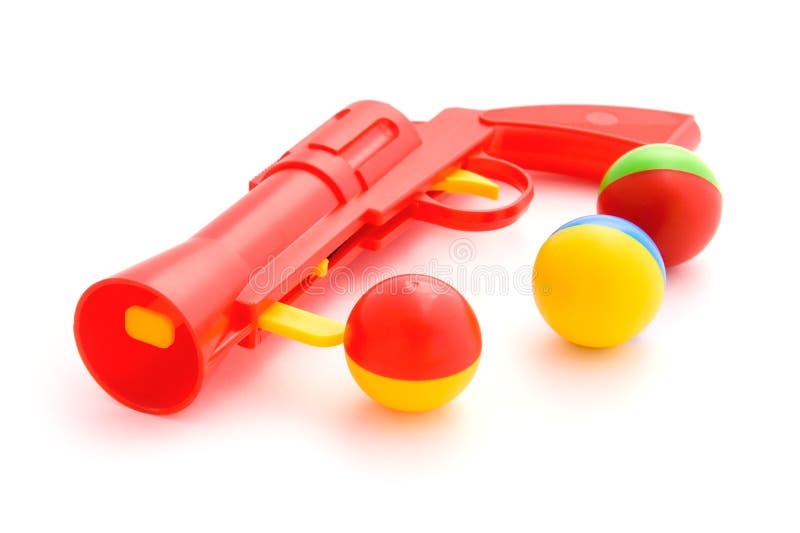 Toy Gun on White Background Stock Image - Image of ammunition, game ...