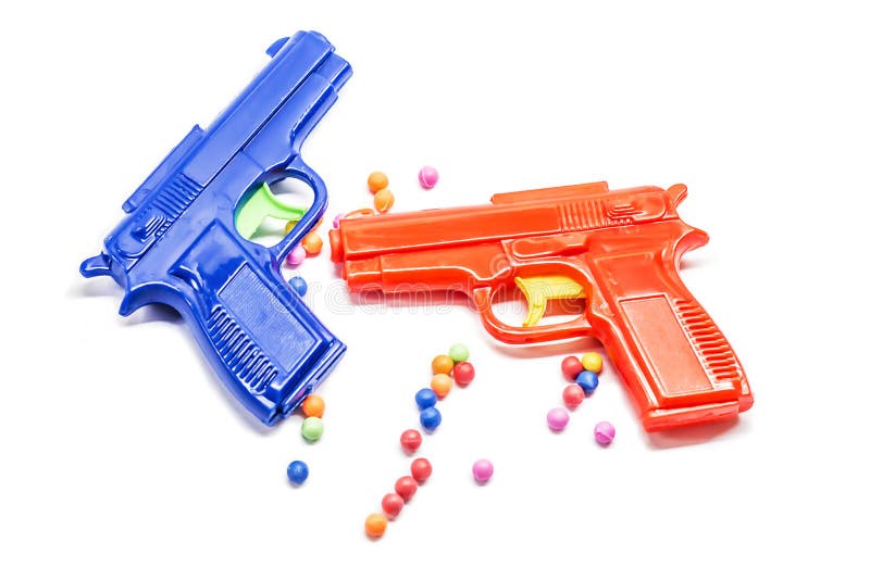 Toy Gun on White Background Stock Photo - Image of water, playful ...