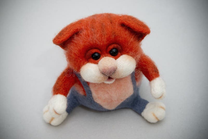 Toys & Games Tiny cat stuffed animal miniature felt playset handmade ...