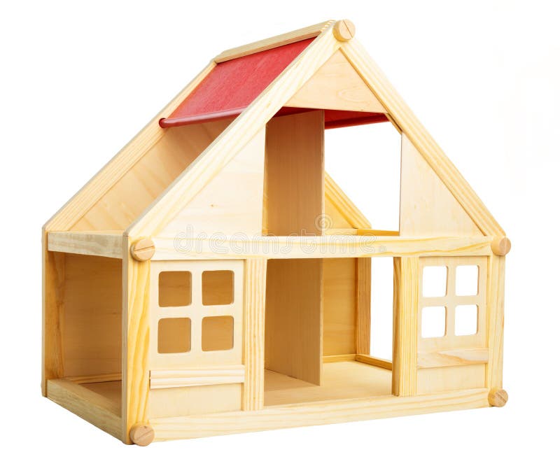 Toy House Isolated on White Stock Image - Image of design, door: 17337033