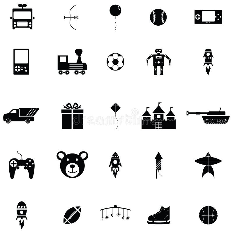 Toy icon set stock vector. Illustration of entertainment - 107353696