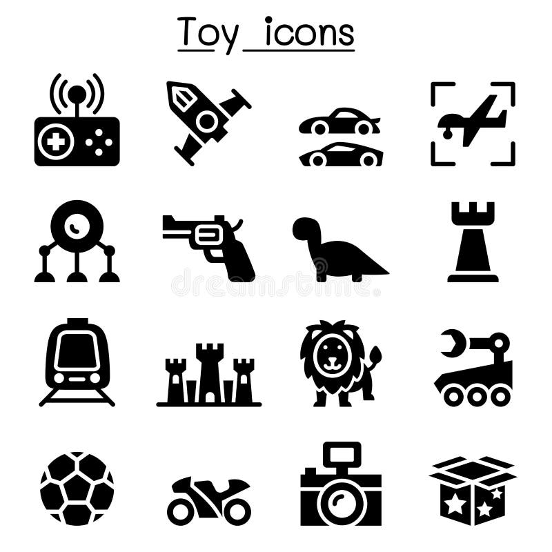 Toy icons stock vector. Illustration of magic, bike, learning - 97032461