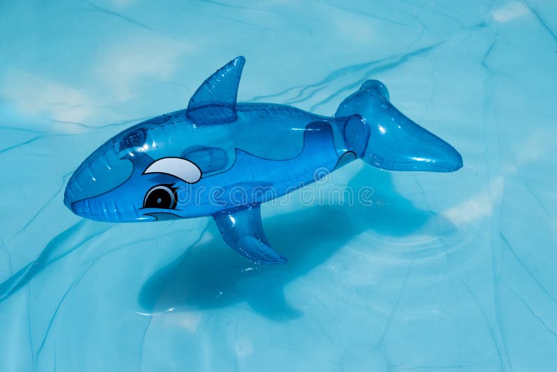 Toy Inflatable in Swimming Pool of a Dolphin Stock Image - Image of ...