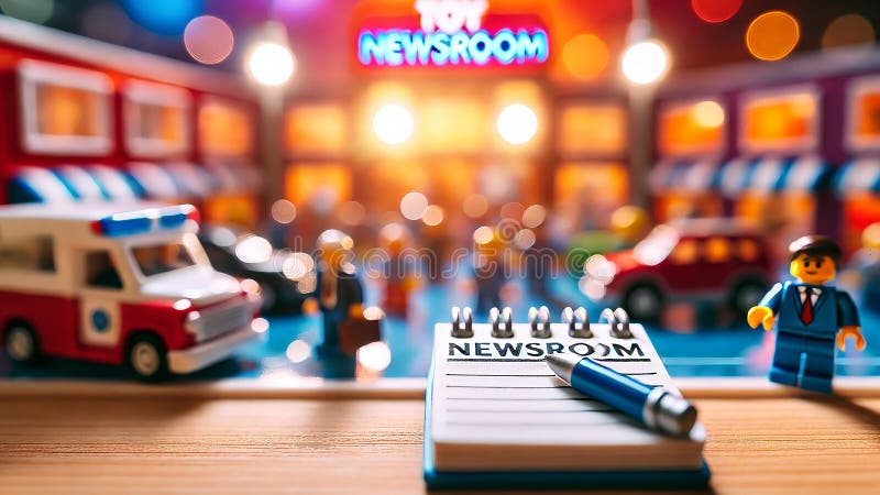 Toy Journalist Notepad Positioned at the Edge of the Frame Stock ...