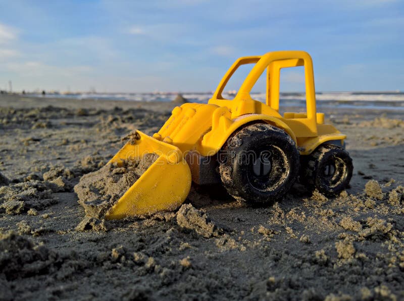 Toy Loader Working in the Sand Stock Image - Image of site, labor ...