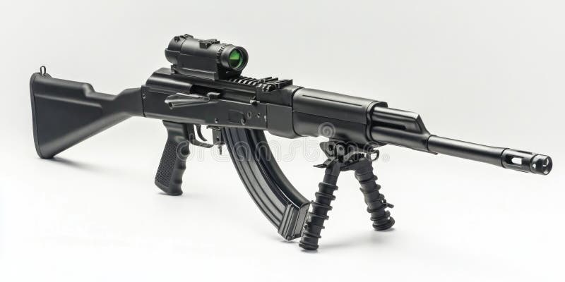 A Toy Machine Gun on a White Background Stock Image - Image of machine ...