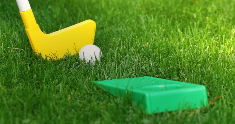 Mini Golf Ball Putter Recreation Green Activity Fun Shot 6 Stock Video ...
