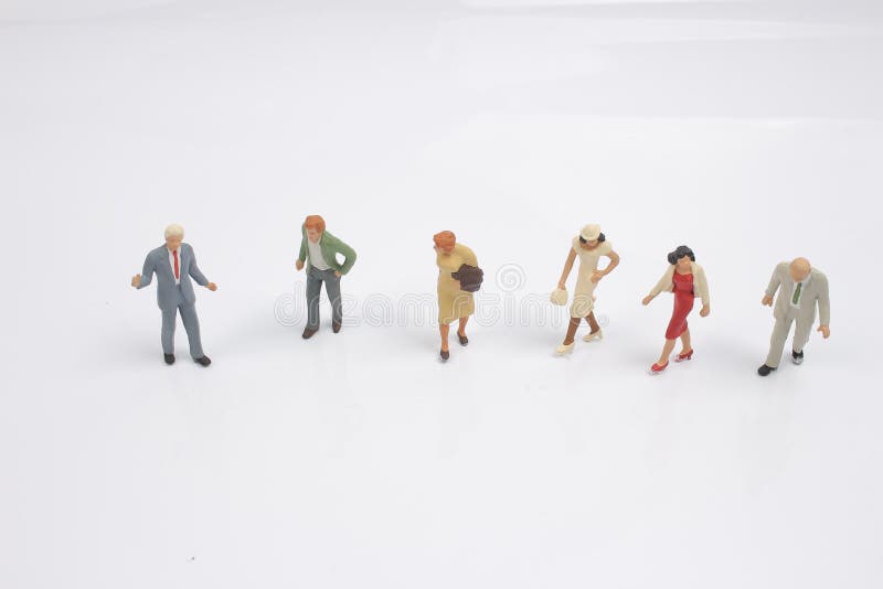 Toy, Miniature Figures of Human Stock Image - Image of group, dress ...