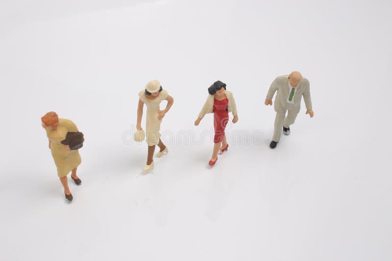 Toy, Miniature Figures of Human Stock Photo - Image of white, team ...
