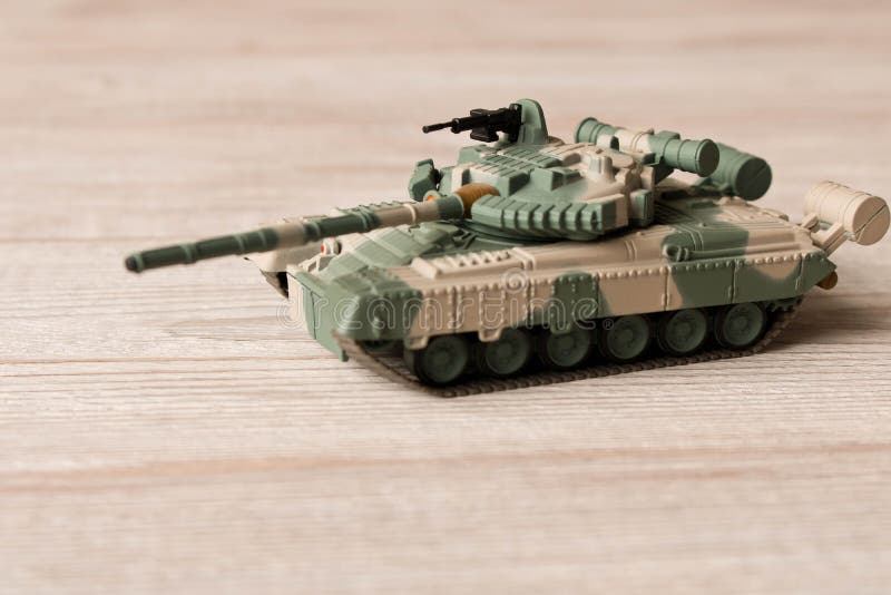 Toy Model of the Soviet Tank on a Wooden Table Stock Image - Image of ...