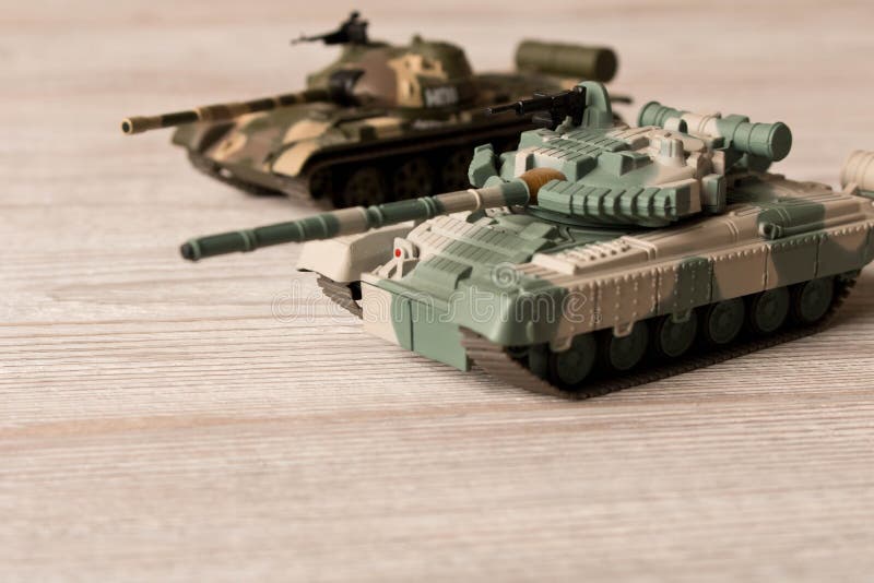 Toy Models of Soviet Tanks on a Wooden Table Stock Image - Image of ...
