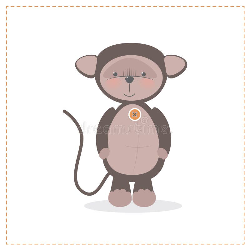 Toy Monkey, Funny Cute Monkey Vector Cartoons Stock Vector ...