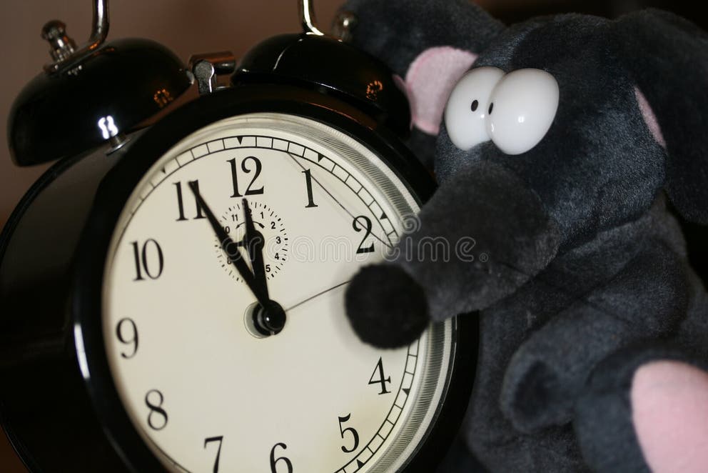 Toy mouse and clock stock photo. Image of mouse, timer - 3414842