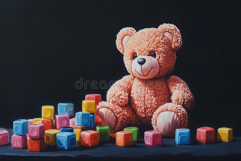 Toy Number 018, Teddy Bear, Hyper Realistic Drawing Sketch Stock ...