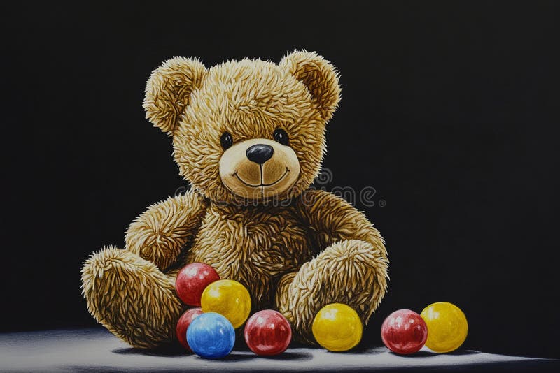 Toy Number 016, Teddy Bear, Hyper Realistic Drawing Sketch Stock ...