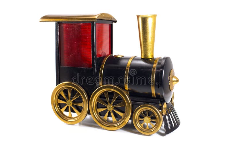 Toy Old Train Isolated on White Background Stock Image - Image of ...