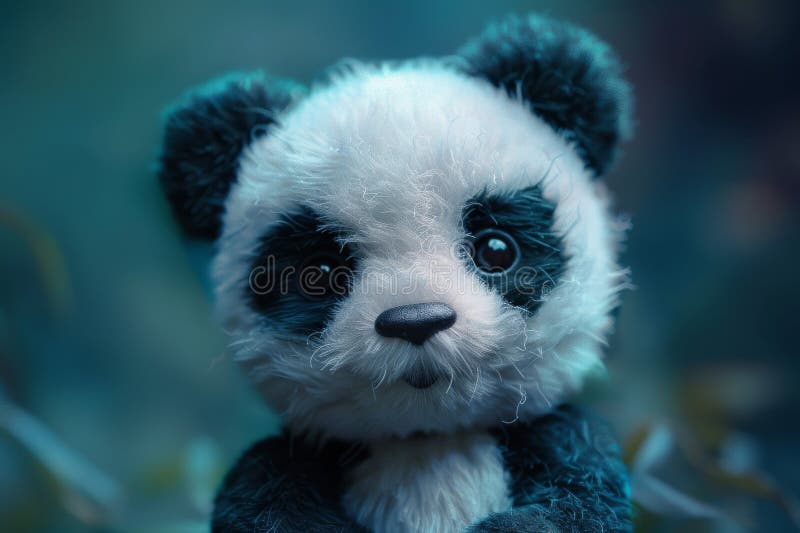 Toy panda with sad eyes stock photo. Image of indoors - 310604594