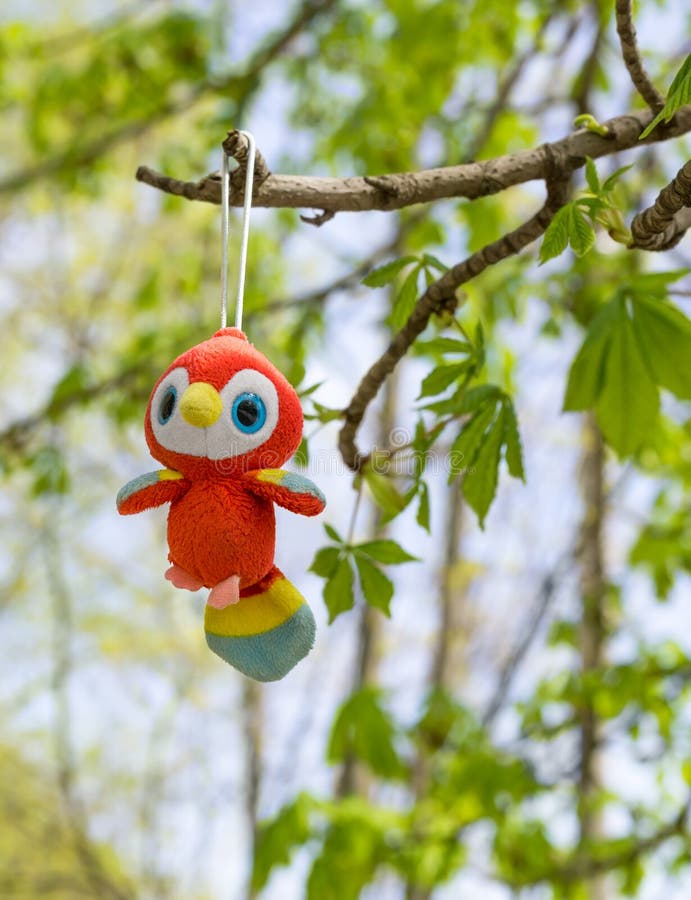 Toy parrot stock image. Image of comical, tree, plush - 60592109