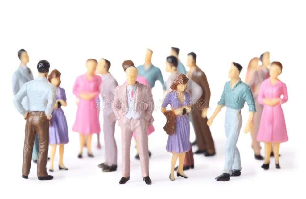 Toy People Stand in Different Poses Stock Photo - Image of group ...