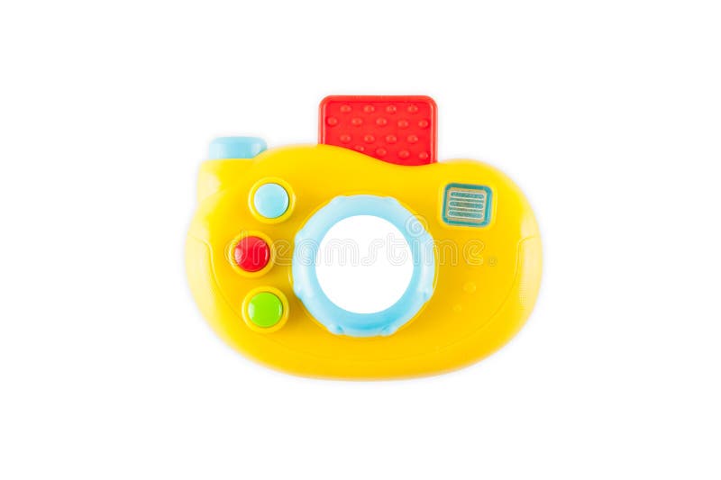 Toy photo camera stock photo. Image of childhood, yellow - 129518988