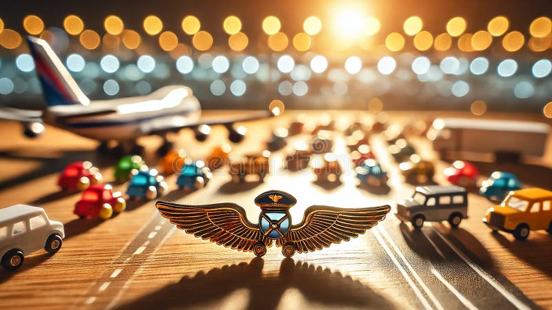 Toy Pilot Wings Pin Positioned Near the Edge of the Frame Stock ...