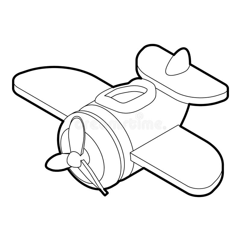 Toy Plane Icon, Outline Style Stock Vector - Illustration of childhood ...