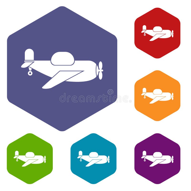 Toy Plane Icons Set Hexagon Stock Vector - Illustration of flight ...