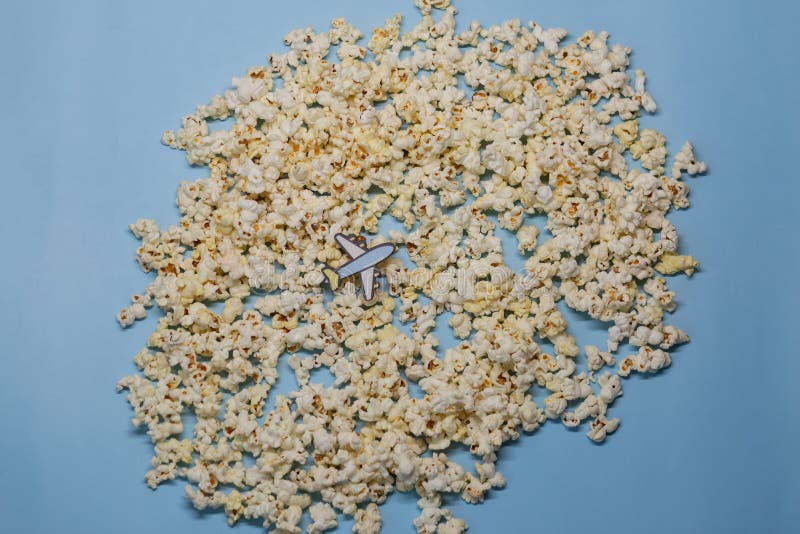 A Toy Plane Over Popcorn Clouds and Blue Sky Stock Image - Image of ...