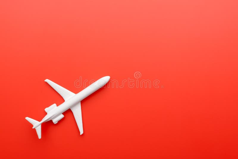 Toy Plane on Red Background Stock Photo - Image of tourism, holiday ...