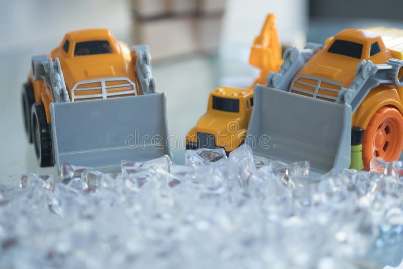 Toy Plastic Loader Excavator for Moving Stock Image - Image of ...