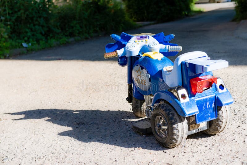 Toy Police Motorcycle on the Road Stock Photo - Image of truck, police ...